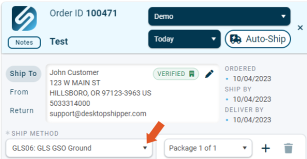 GLS: 1 to 1 Shipping