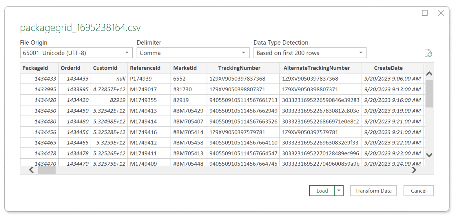 Import an Exported CSV Data File into Excel