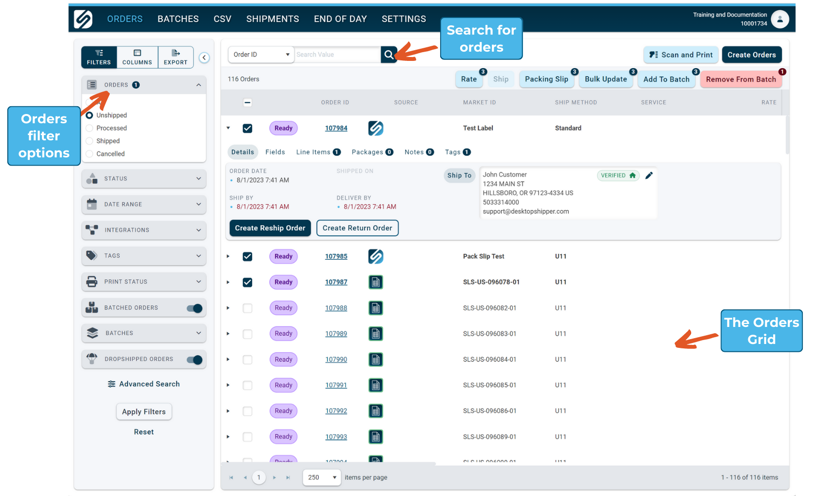 What is the Orders Page?