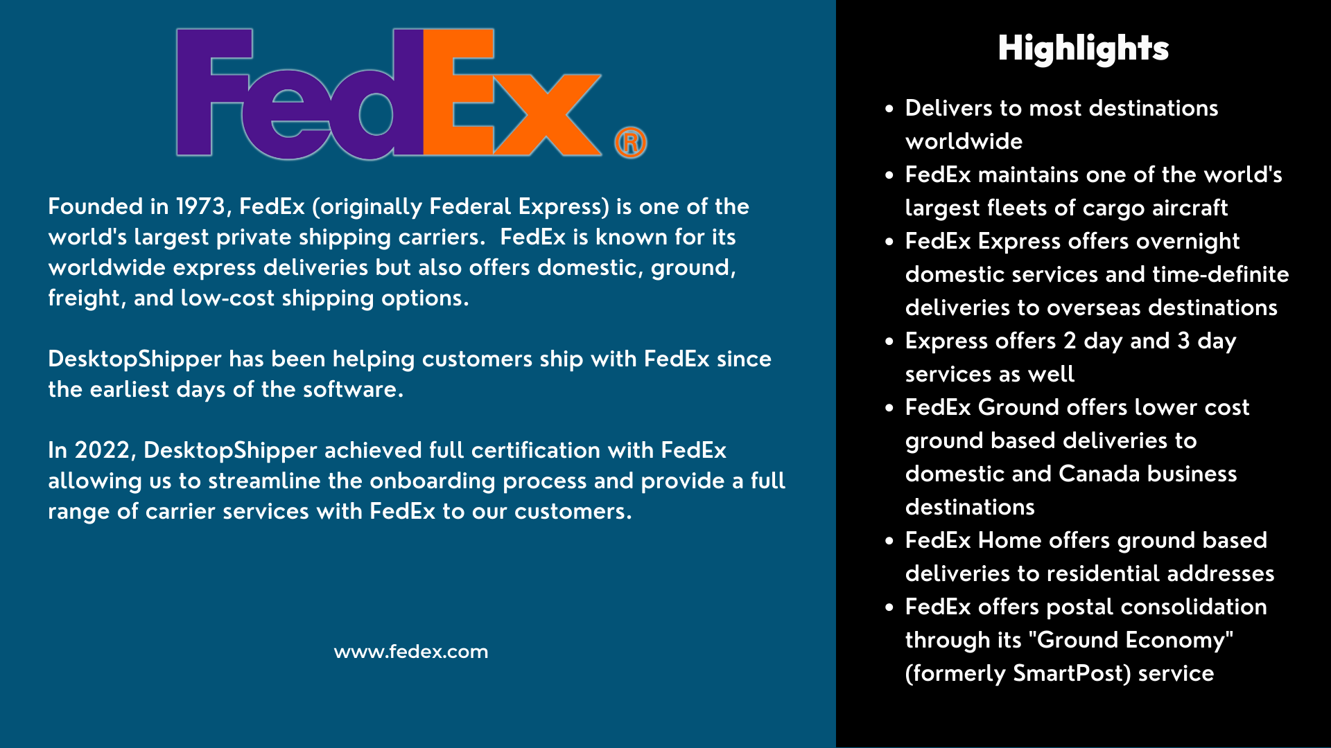 FedEx carrier overview