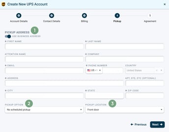 New UPS Account Setup